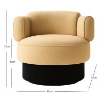 China Veluxe 360-degree Swivel Lounge Chair with Bouclé Upholstery and Soft Velvet Base for sale