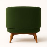 China Modern Velvet Round Accent Chair with Solid Wood Legs and 82×75×75 cm Dimensions for sale