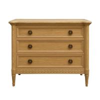 China French Style Solid Wood Dresser with Natural Oak Finish and 3-Drawer Storage for sale