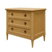 China French Style Solid Wood Dresser with Natural Oak Finish and 3-Drawer Storage for sale