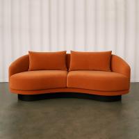 China Contemporary Wave-Shaped Lounge Sofa with Plush Upholstery and Solid Wood Frame (250×120×78 cm) for sale
