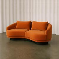 China Contemporary Wave-Shaped Lounge Sofa with Plush Upholstery and Solid Wood Frame (250×120×78 cm) for sale