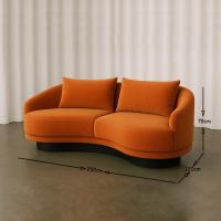 China Contemporary Wave-Shaped Lounge Sofa with Plush Upholstery and Solid Wood Frame (250×120×78 cm) for sale