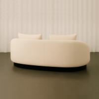 China Modern Curved Boucle Sofa with Solid Wood Frame and Deep Cushions for Living Room for sale