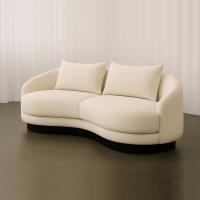 China Modern Curved Boucle Sofa with Solid Wood Frame and Deep Cushions for Living Room for sale