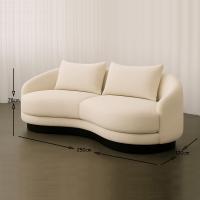 China Modern Curved Boucle Sofa with Solid Wood Frame and Deep Cushions for Living Room for sale