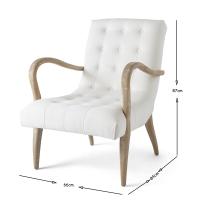 China Modern Upholstered Accent Chair with Solid Wood Frame Curved Armrests and Tufted Backrest for sale