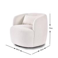China Modern 360-Degree Swivel Accent Chair with Boucle Fabric and Solid Wood Frame – Upholstered Barrel Lounge Chair for sale