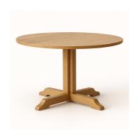 China Nordic Minimalist Solid Wood Dining Table with Pedestal Base and φ90×75 cm Round Design for 2-4 People for sale