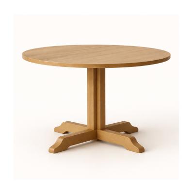 China Nordic Minimalist Solid Wood Dining Table with Pedestal Base and φ90×75 cm Round Design for 2-4 People for sale