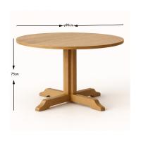 China Nordic Minimalist Solid Wood Dining Table with Pedestal Base and φ90×75 cm Round Design for 2-4 People for sale