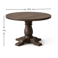 China Solid Wood Round Dining Table with Pedestal Base - φ90×75 cm Seats 2-4 People for sale