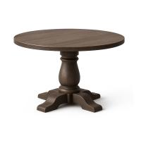 China Solid Wood Round Dining Table with Pedestal Base - φ90×75 cm Seats 2-4 People for sale