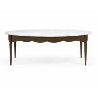 China French Style Oval Marble Dining Table with Solid Wood Base – Vintage 160×90×75 cm Dining Room Table for sale