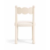 China Lunara Scalloped Back Upholstered Dining Chair with Solid Oak Frame and Linen Fabric for sale
