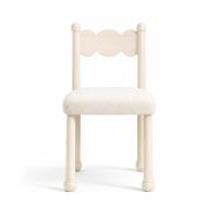 China Lunara Scalloped Back Upholstered Dining Chair with Solid Oak Frame and Linen Fabric for sale
