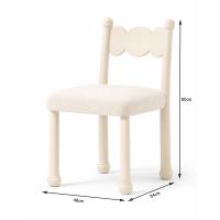 China Lunara Scalloped Back Upholstered Dining Chair with Solid Oak Frame and Linen Fabric for sale