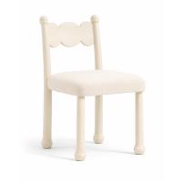 China Lunara Scalloped Back Upholstered Dining Chair with Solid Oak Frame and Linen Fabric for sale
