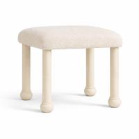 China Lunara Solid Wood Upholstered Ottoman Stool with Plush Seat and Compact Size 49×42×48 cm for sale