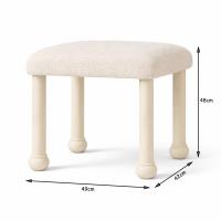 China Lunara Solid Wood Upholstered Ottoman Stool with Plush Seat and Compact Size 49×42×48 cm for sale