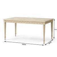 China French Style Carved Solid Wood Dining Table with 160×90×76 cm Dimensions for Elegant Dining Spaces for sale