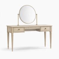 China French Style Solid Wood Vanity Table with Drawers 120×45×75 cm Elegant Dresser for sale