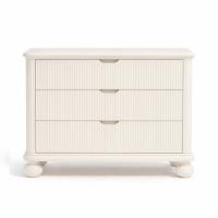 China Lunara Solid Wood 3-Drawer Chest of Drawers with Fluted Design for Modern Living Spaces for sale