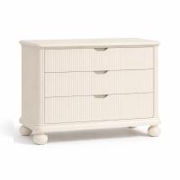 China Lunara Solid Wood 3-Drawer Chest of Drawers with Fluted Design for Modern Living Spaces for sale