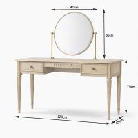 China French Style Solid Wood Vanity Table with Drawers 120×45×75 cm Elegant Dresser for sale
