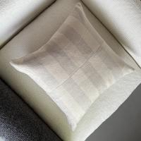 China Reversible Tone-on-Tone Cotton Throw Pillow 45x45cm – Subtle Striped & Solid Cushion with Feather Insert, Elegant Minimalist Accent Pillow for sale