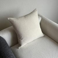 China Reversible Tone-on-Tone Cotton Throw Pillow 45x45cm – Subtle Striped & Solid Cushion with Feather Insert, Elegant Minimalist Accent Pillow for sale
