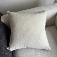 China Reversible Mocha Striped Cotton Throw Pillow 45x45cm – Warm Brown & Ivory Cushion with Feather Insert, Modern Neutral Accent Pillow for sale