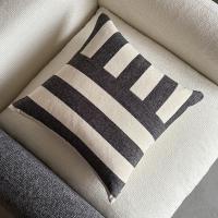 China Reversible Asymmetrical Stripe Throw Pillow with 55%Linen 45%Viscose Cover and 100% Feather Insert for sale