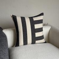 China Reversible Asymmetrical Stripe Throw Pillow with 55%Linen 45%Viscose Cover and 100% Feather Insert for sale