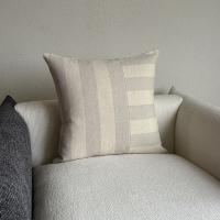 China Reversible Panel Stripe Throw Pillow with 55%Linen 45%Viscose Cover and 100% Feather Insert for sale