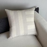 China Reversible Panel Stripe Throw Pillow with 55%Linen 45%Viscose Cover and 100% Feather Insert for sale