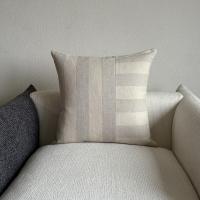 China Reversible Panel Stripe Throw Pillow with 55%Linen 45%Viscose Cover and 100% Feather Insert for sale