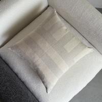 China Reversible Panel Stripe Throw Pillow with 55%Linen 45%Viscose Cover and 100% Feather Insert for sale