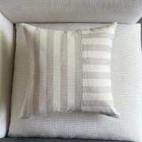 China Reversible Micro Stripe Throw Pillow with 80% Cotton 20% Linen Cover and 100% Feather Insert Cushion for sale
