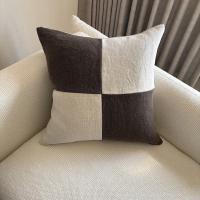 China Modern 100% Linen Throw Pillow with Feather Insert in Neutral Brown Beige for Living Room for sale
