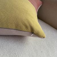 China Reversible 100% Cotton Throw Pillow with Feather Insert – Soft Pastel Cushion for Sofa & Bedroom for sale