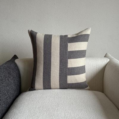 China Reversible Throw Pillow with 55%Linen 45%Viscose Cover and 100% Feather Insert – 45x45cm Decorative Pillow for sale