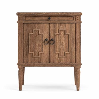China Dustproof Rustic Wooden Bedside Tables With Drawer And Cabinet Storage 62×48×66cm for sale