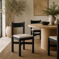 China Black Solid Wood Upholstered Dining Chair  CYC-016 for sale