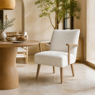 China Modern Boucle Upholstered Wood Armchair  CYC-035 for sale