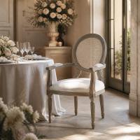 China Vintage French Oval Cane Back Dining Armchair  CYC-034-CB for sale