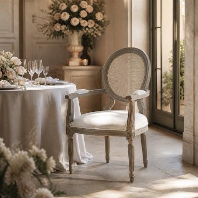 China Vintage French Oval Cane Back Dining Armchair  CYC-034-CB for sale