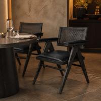 China Solid Wood Cane Back Dining Armchair CYC-030 LE for sale