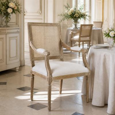 China Vintage French Dining Chair with Square Natural Rattan Back CYC-038-CB for sale