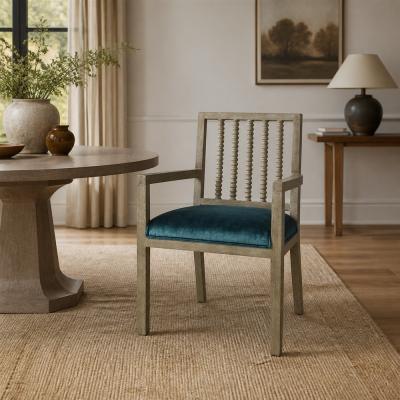 China Bobbin Spindle Back Upholstered Dining Armchair CYC-054 for sale